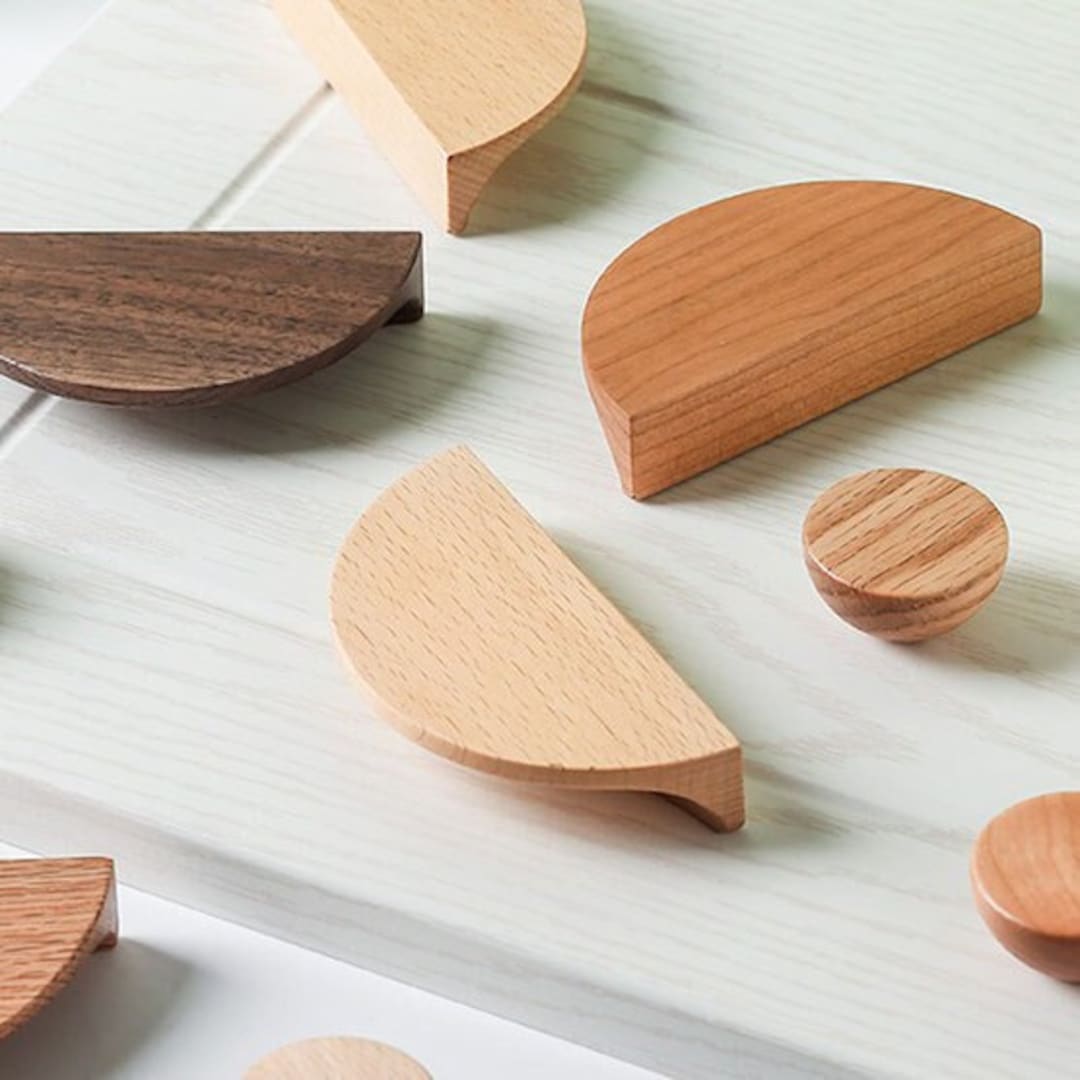 Half Moon Wood Drawer Pull Knob Ash Cupboard Handle/rosewood Drawer ...