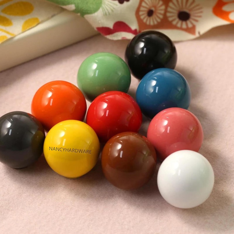 Cabinet Ball Knobs Green - Etsy UK