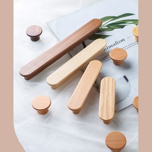 Wood Drawer Pulls Knobs Ash Cupboard Handles/rosewood Drawer Knobs/oak Cabinet Pulls/cherry Wood ...