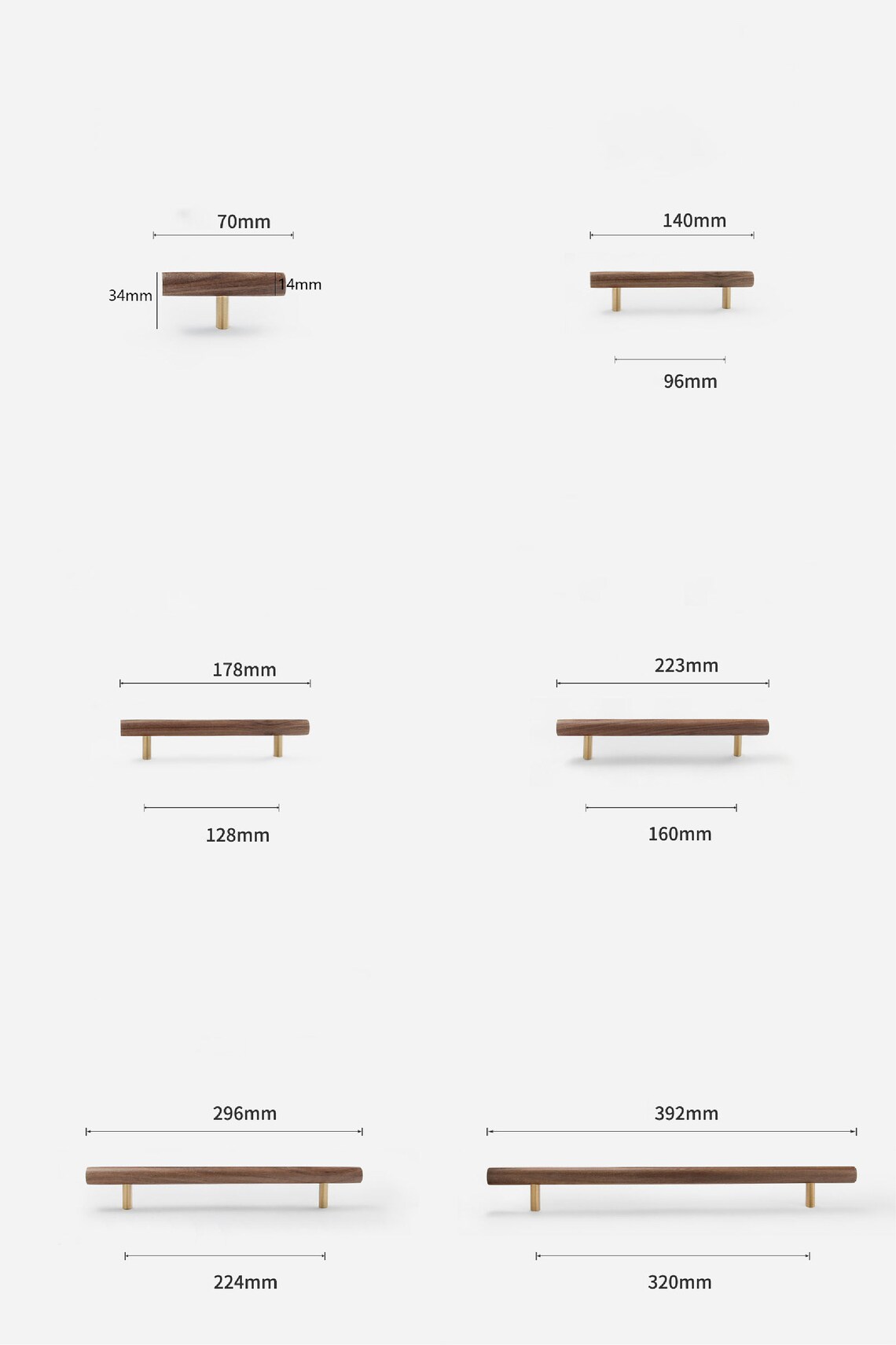 Walnut handle modern minimalist solid wood wardrobe drawer | Etsy
