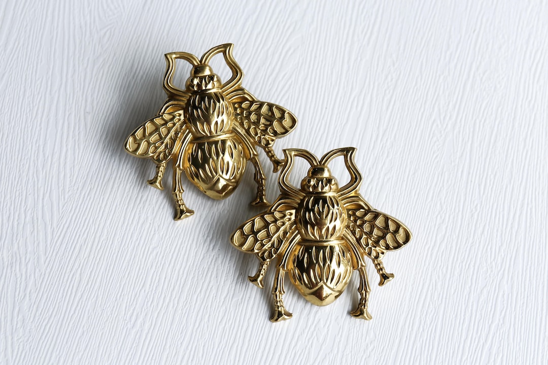 Solid Brass Bee Knobs and Pulls/ Drawer Knobs/cabinet Pulls/wardrobe Pull/door Handle /offices ...