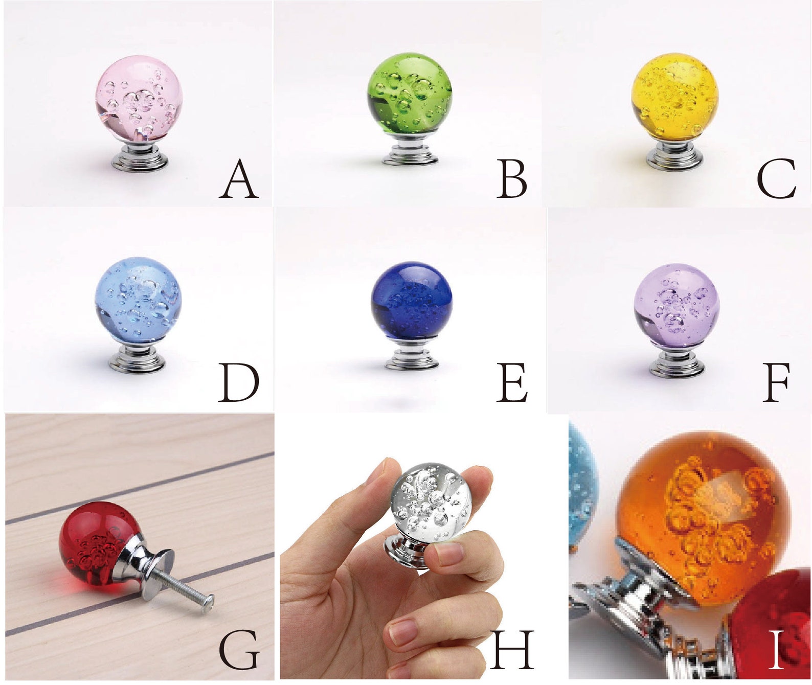 Crystal Knob for Furniture/ Colorful Drawer Knobs/Cabinet | Etsy
