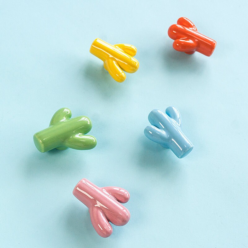 Ceramics Drawer Knobs for Kids/cactus Children Drawer Pulls | Etsy