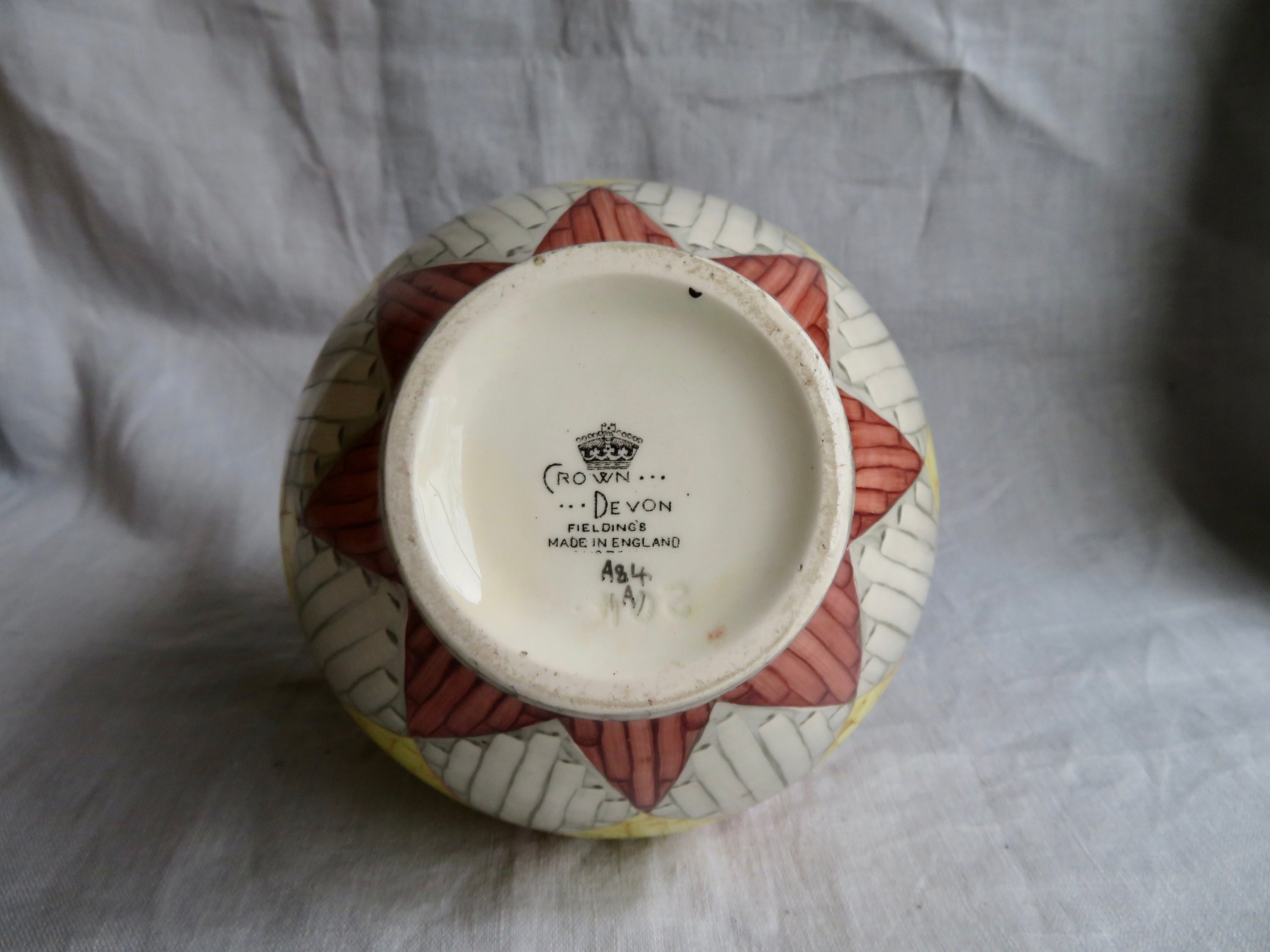 Rare Art Deco Crown Devon Vase: Diamond Pattern, C.1930s - Etsy UK