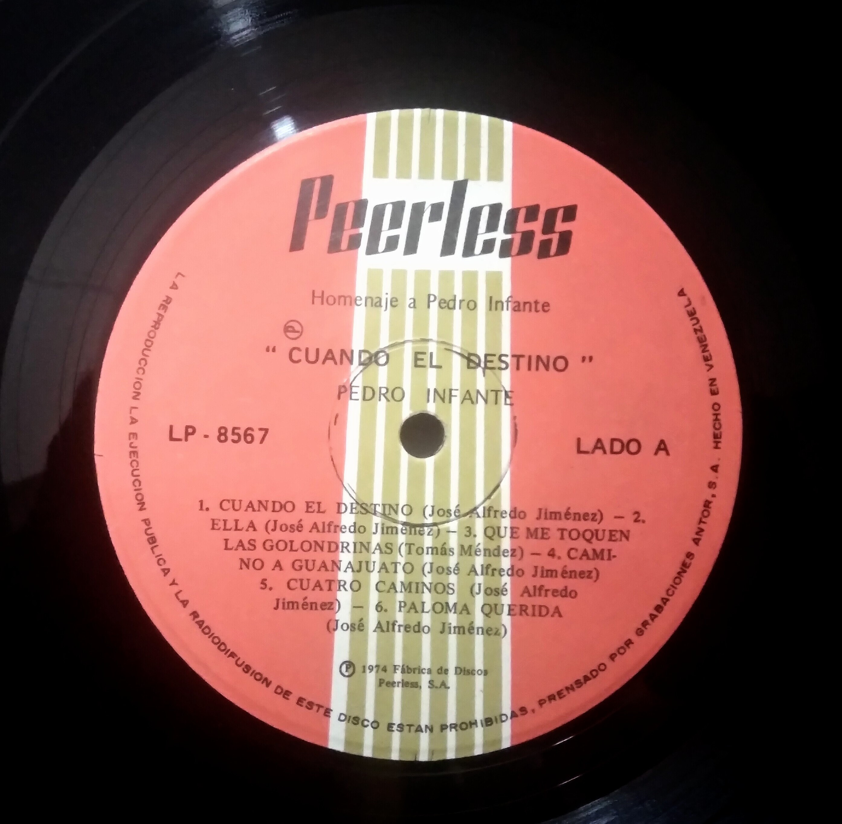 Pedro Infante Vinyl When Destiny Tribute Original LP Record 1974 ...