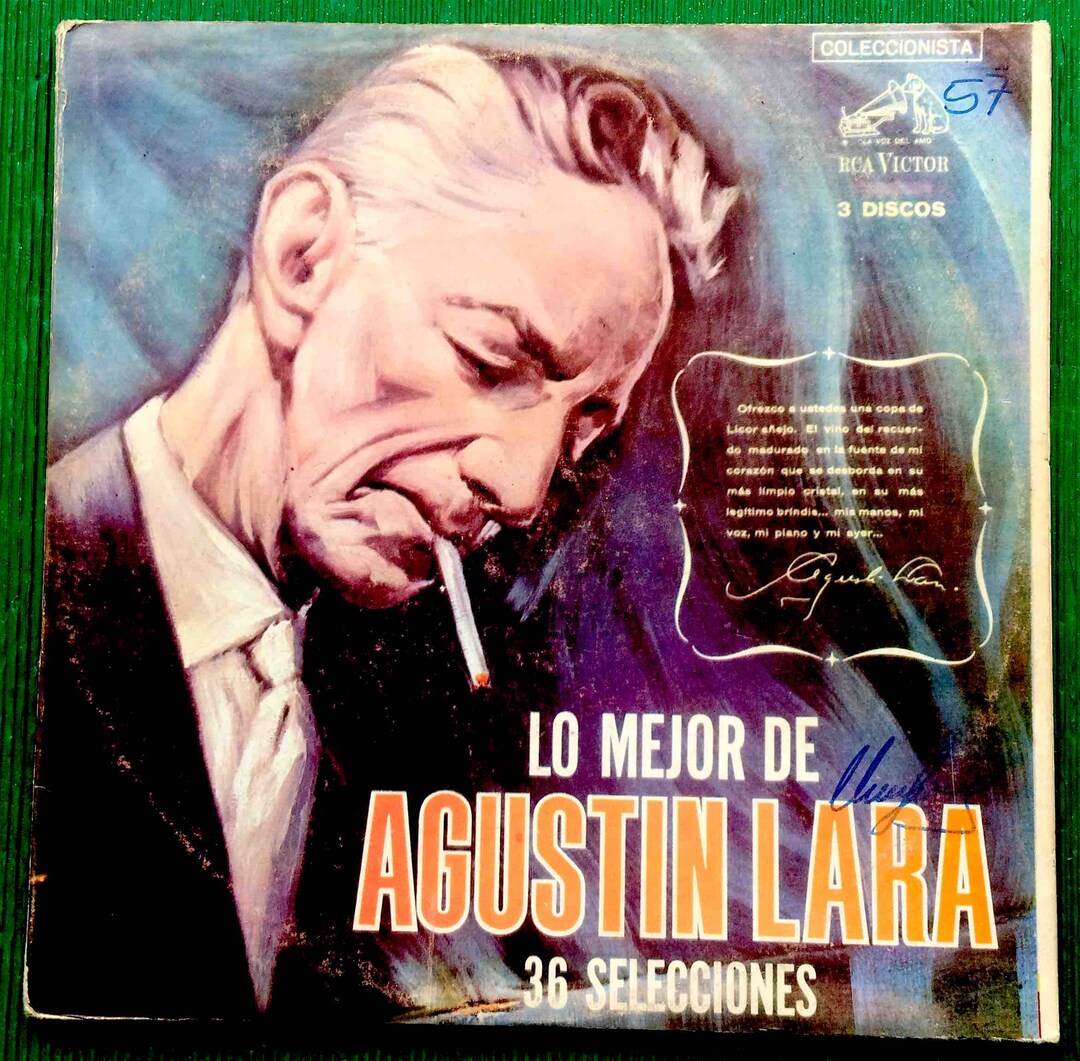 Agustín Lara Vinyls the Best 3 Lps Collection Discs El Flaco De Oro From Veracruz Mexico - Etsy