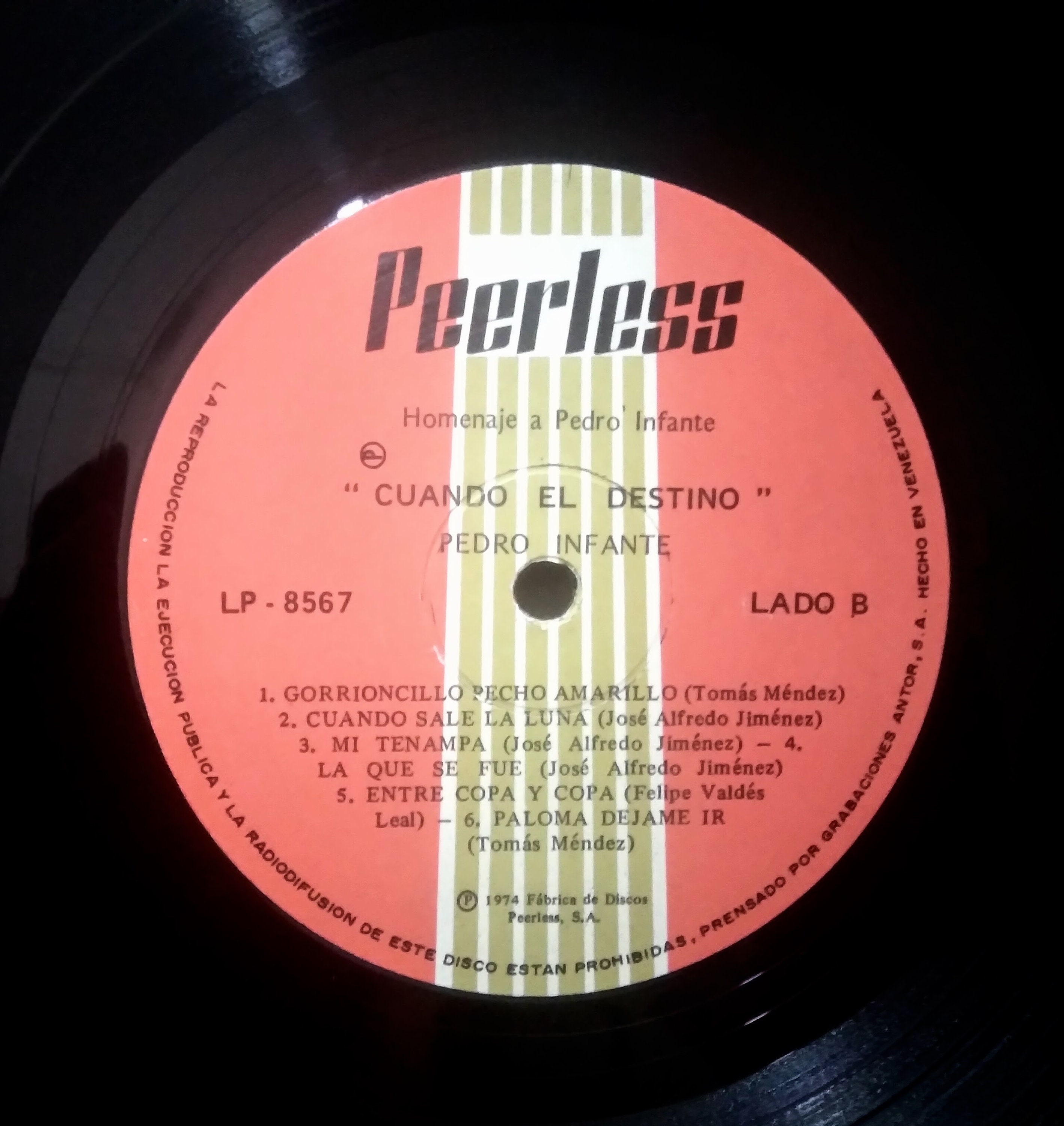 Pedro Infante Vinyl When Destiny Tribute Original LP Record 1974 ...