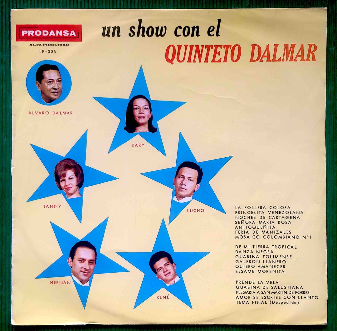 Quinteto Dalmar Lp Vinyl A Show With Cumbias the Best Songs of Colombia Collection - Etsy