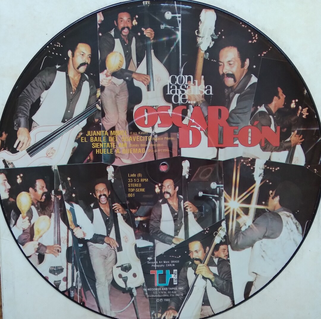 Oscar De Leon Vinyl Record Mosaic Painted Original Lp Record - Etsy