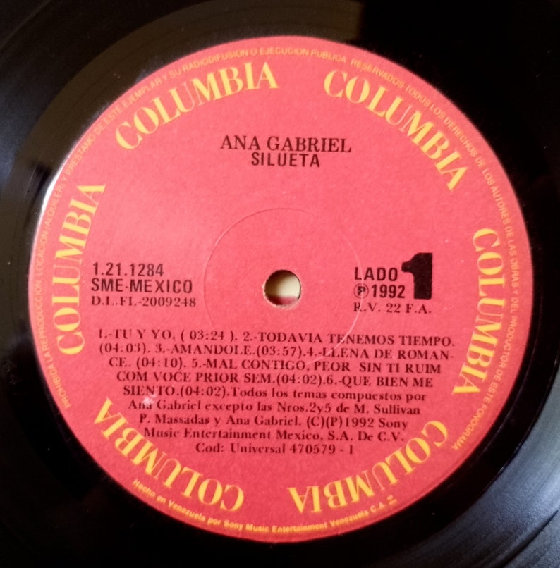 Ana Gabriel Vinyl Silhouette Original Lp Record 1992 Columbia Label - Etsy