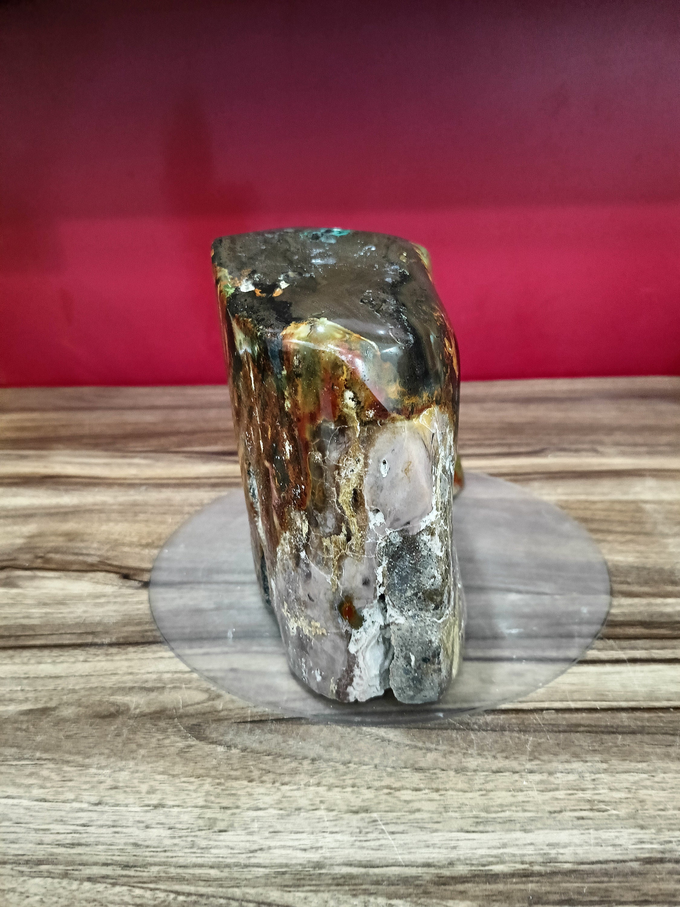 13500gr Rare Strong Energy Blue Green Black Brown Suiseki Tree Fossil ...