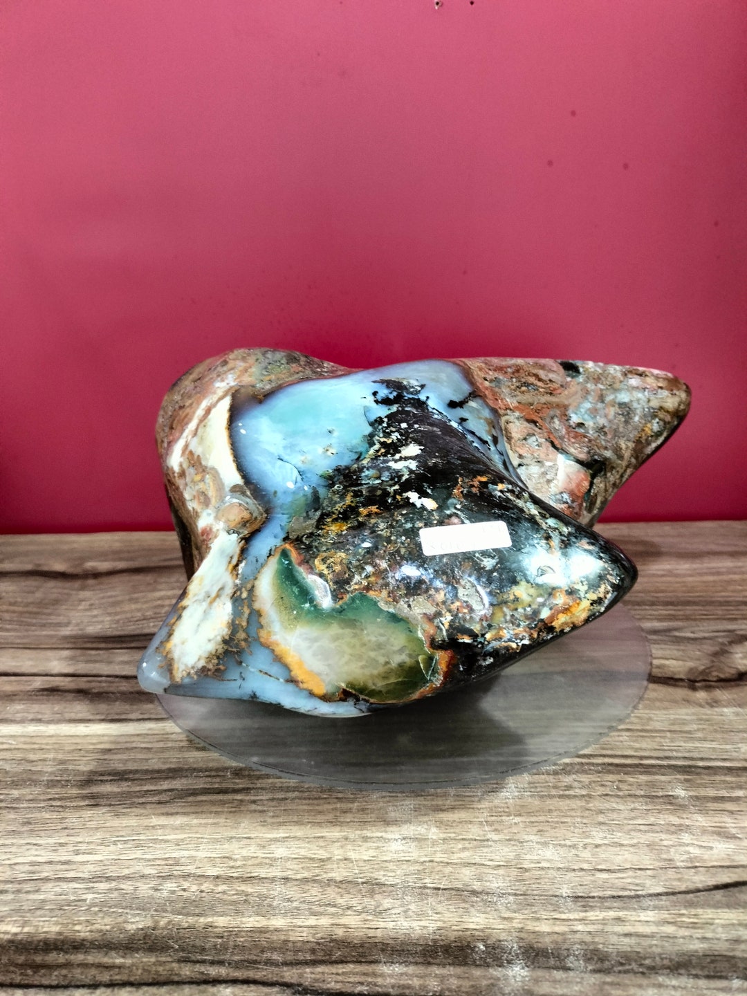 Rare Strongest Energy Light Blue Black Crystal With Picture Petrified ...