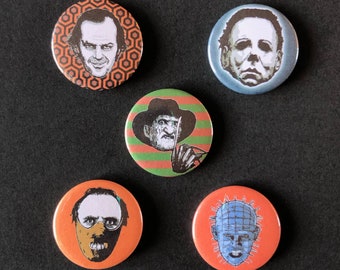 Set of 5 Horror Bloodsuckers Pin Badges - Etsy