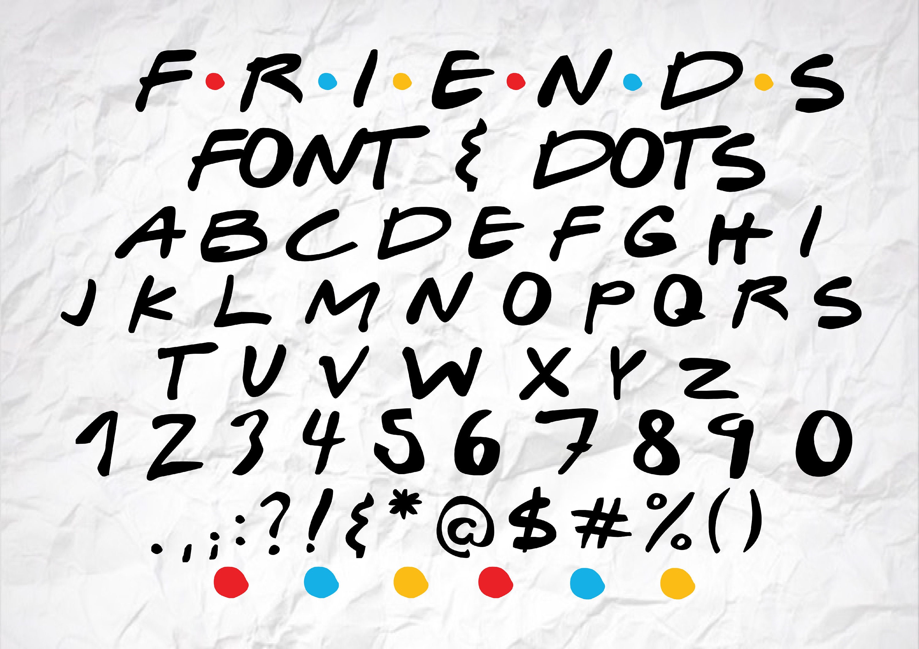 Friends Font SVG & PNG Friends Letters Numbers And Dots | Etsy