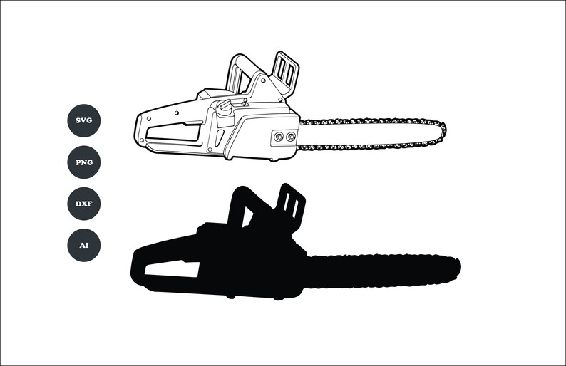 Chainsaw Black Svg.png, Svg, Dxf - Digital File - Etsy