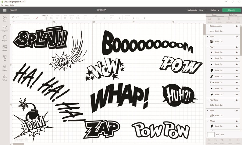 Comic Text Svg Bundle .11 SVG File . Png, Svg, Dxf - Digital File - Etsy