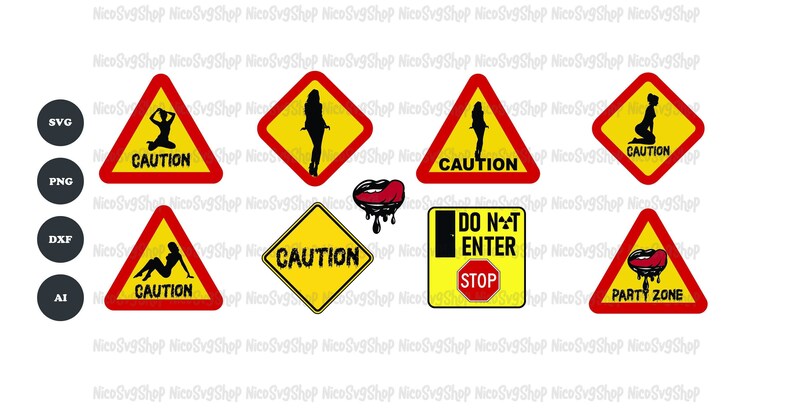 Caution Sign SVG. Files for Cricut Png Svg Dxf Digital - Etsy