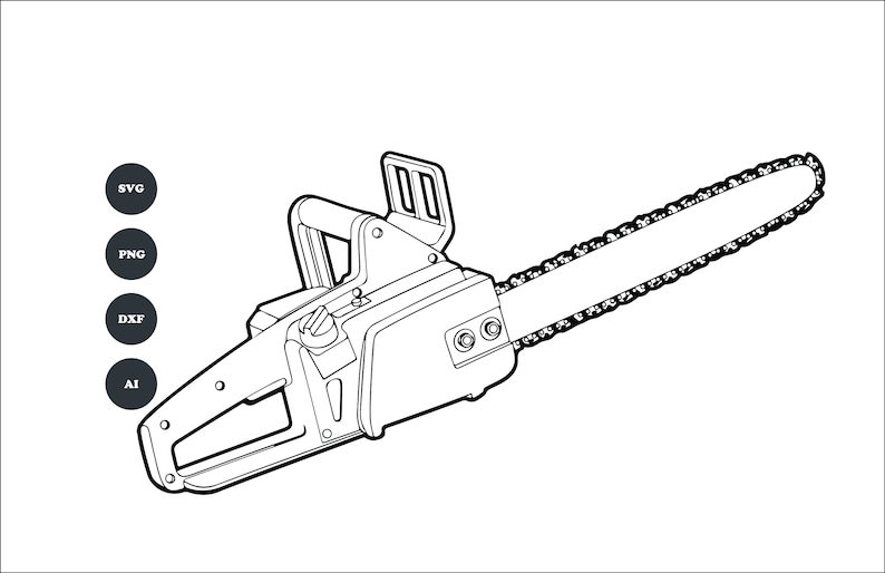 Chainsaw Black Svg.png, Svg, Dxf - Digital File - Etsy