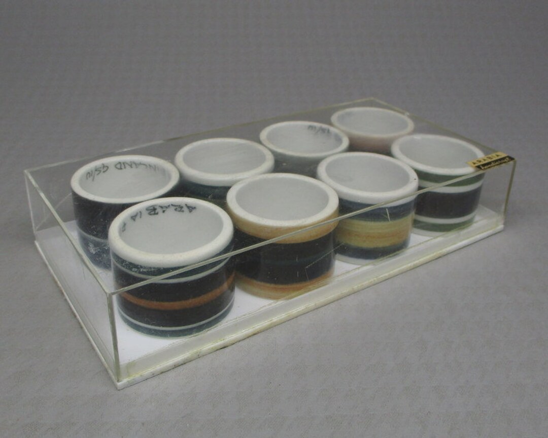 Arabia of Finland Set of 8 Napkin Rings in Original Box , One is ...