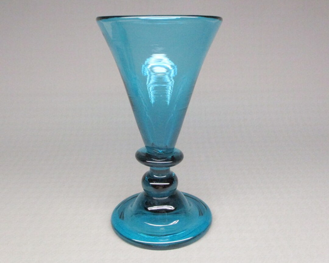 Jamestown Glasshouse Hand Blown Beer Glass , Rolled Edge and Melted ...