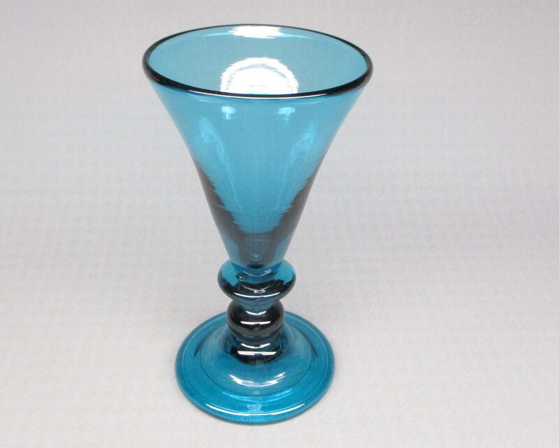 Jamestown Glasshouse Hand Blown Beer Glass , Rolled Edge and Melted ...