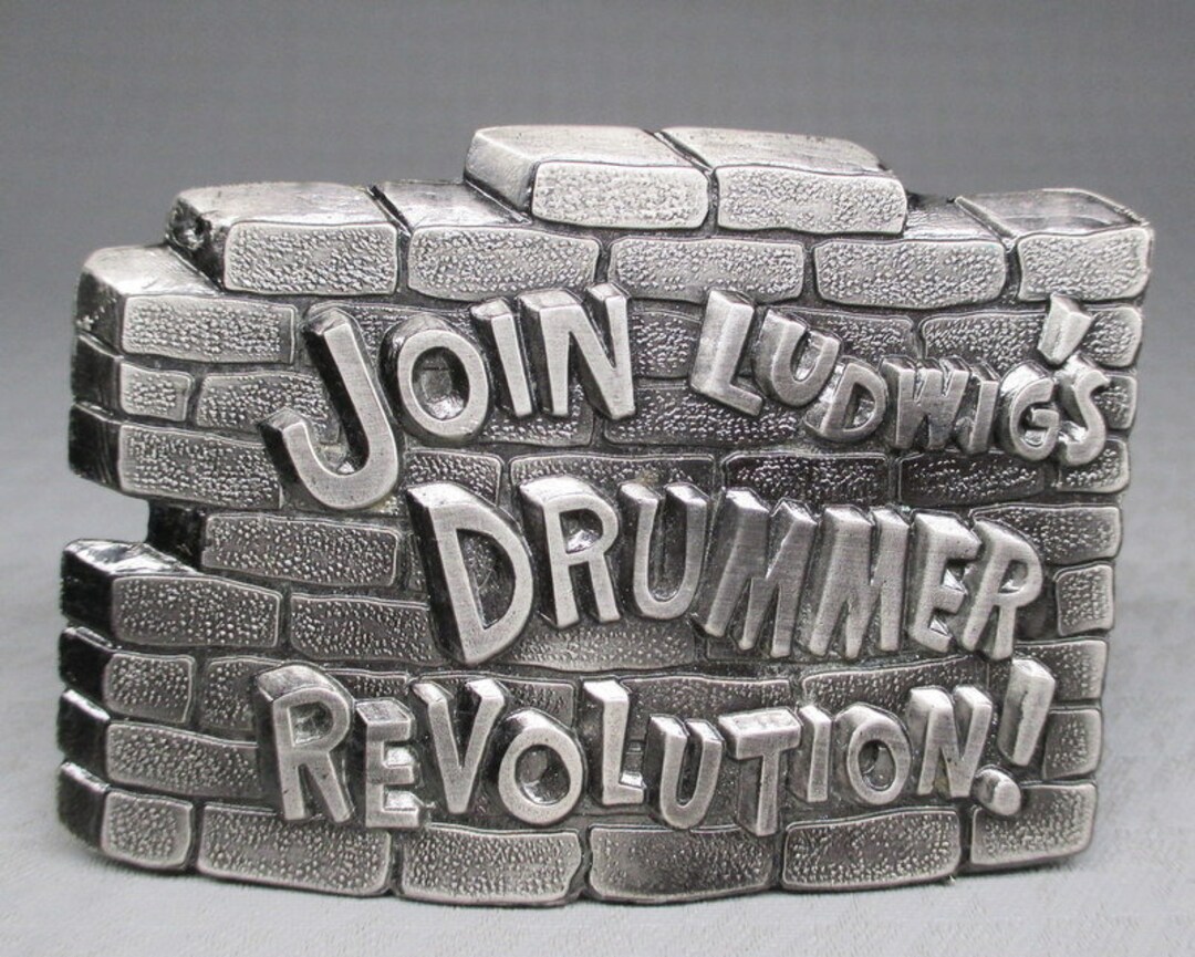 Ludwig Belt Buckle C 1976 Lewis Buckles Chicago “ Join Ludwig’s Drummer ...