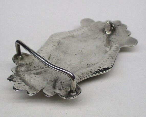 Rexx signed sterling belt buckle with turquoise Zuni … - Gem