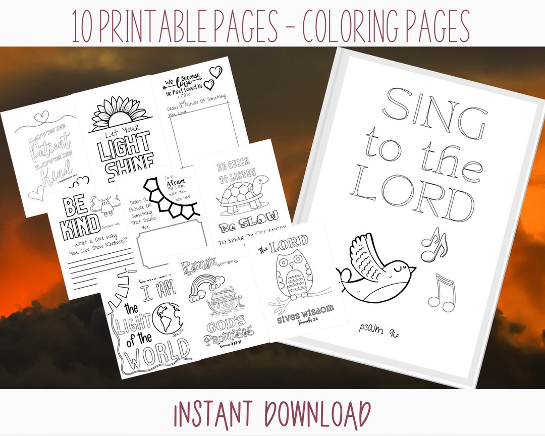 Printable Christian Bible Verse Worksheets for Kids Instant - Etsy
