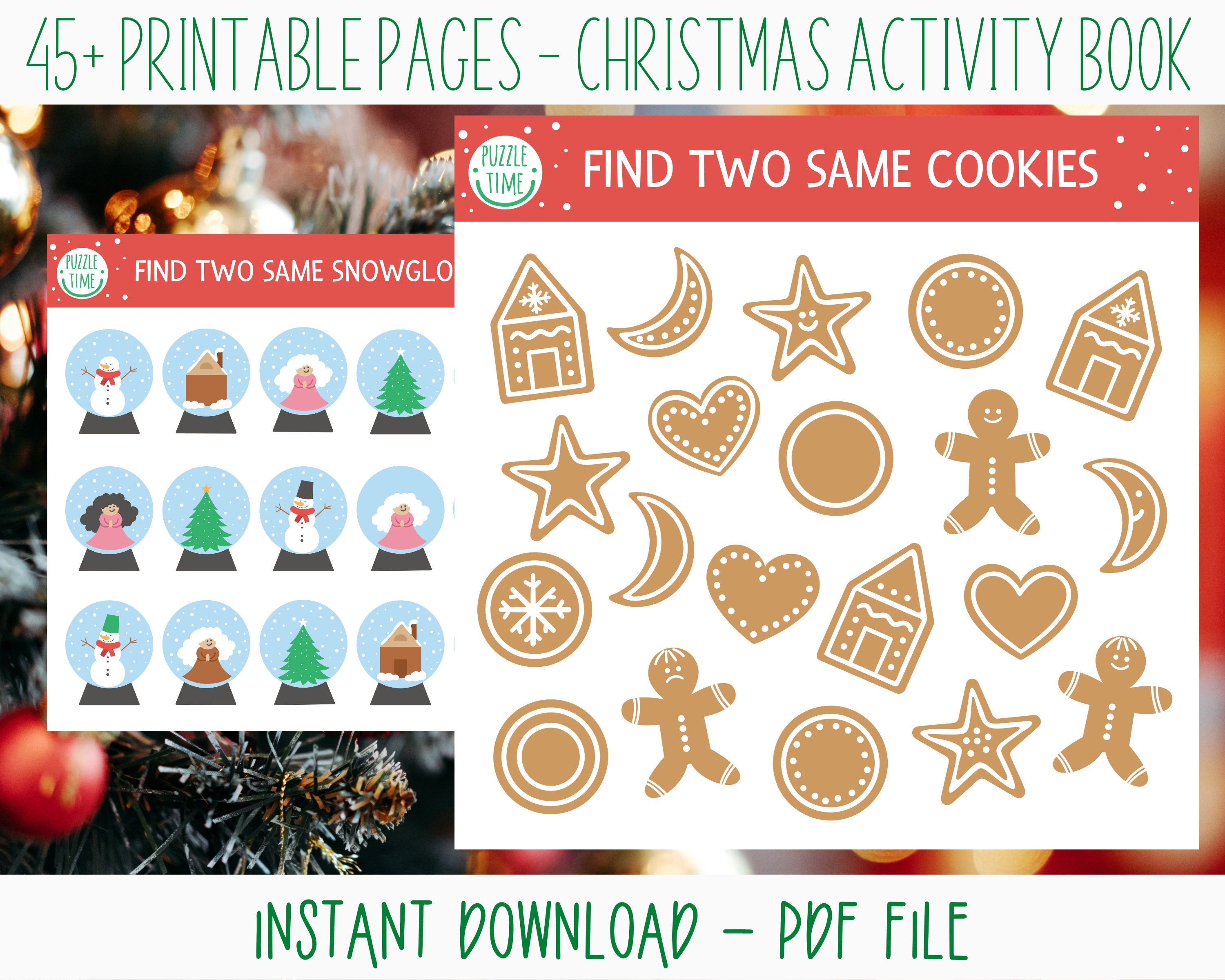 Christmas Activity Printable Workbook for Kids - Etsy