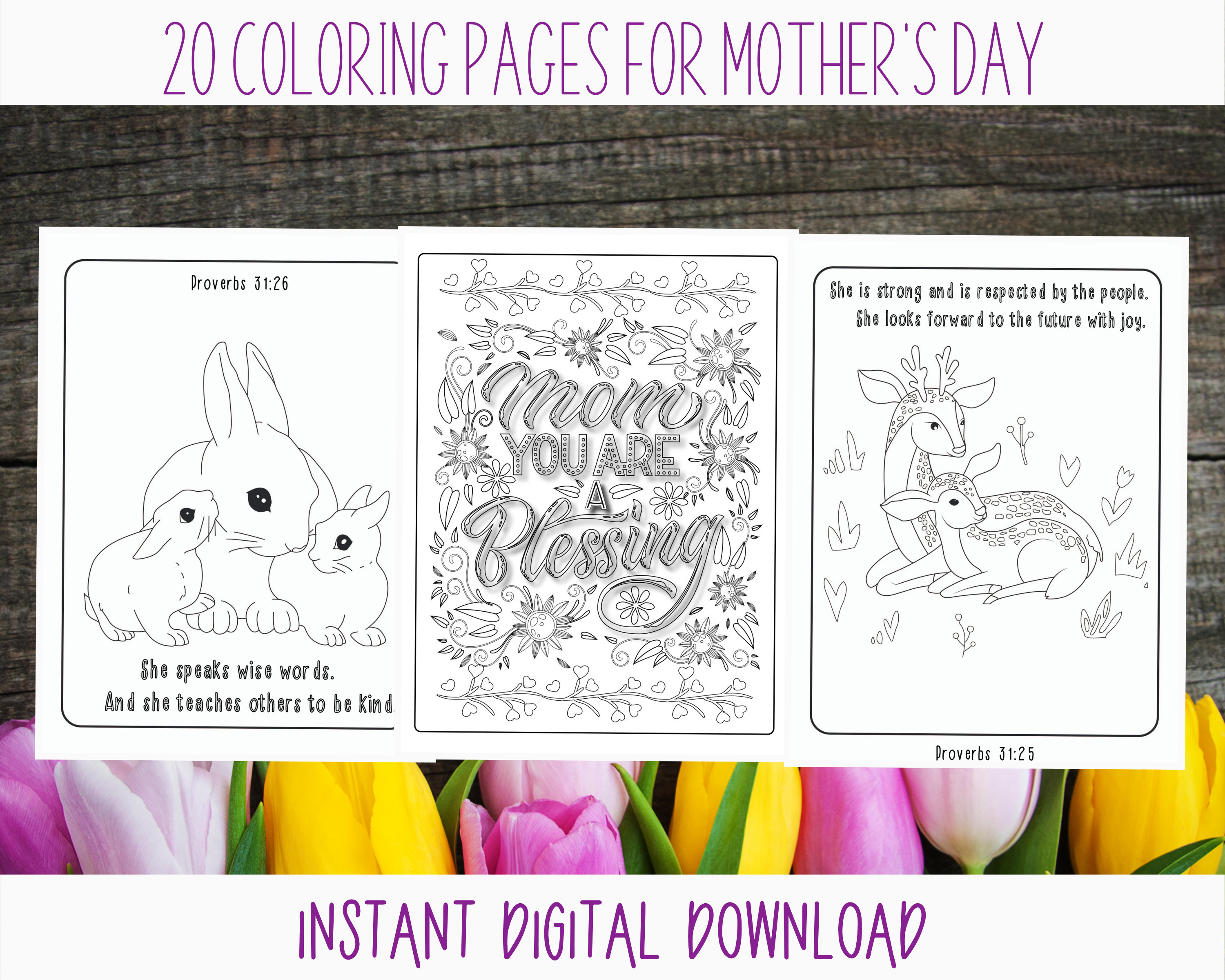 Mother's Day Printable Coloring Pages for the Christian Mother With ...