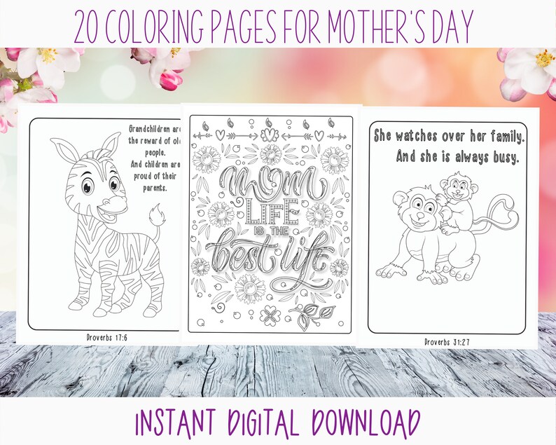 Mother's Day Printable Coloring Pages for the Christian Mother With ...