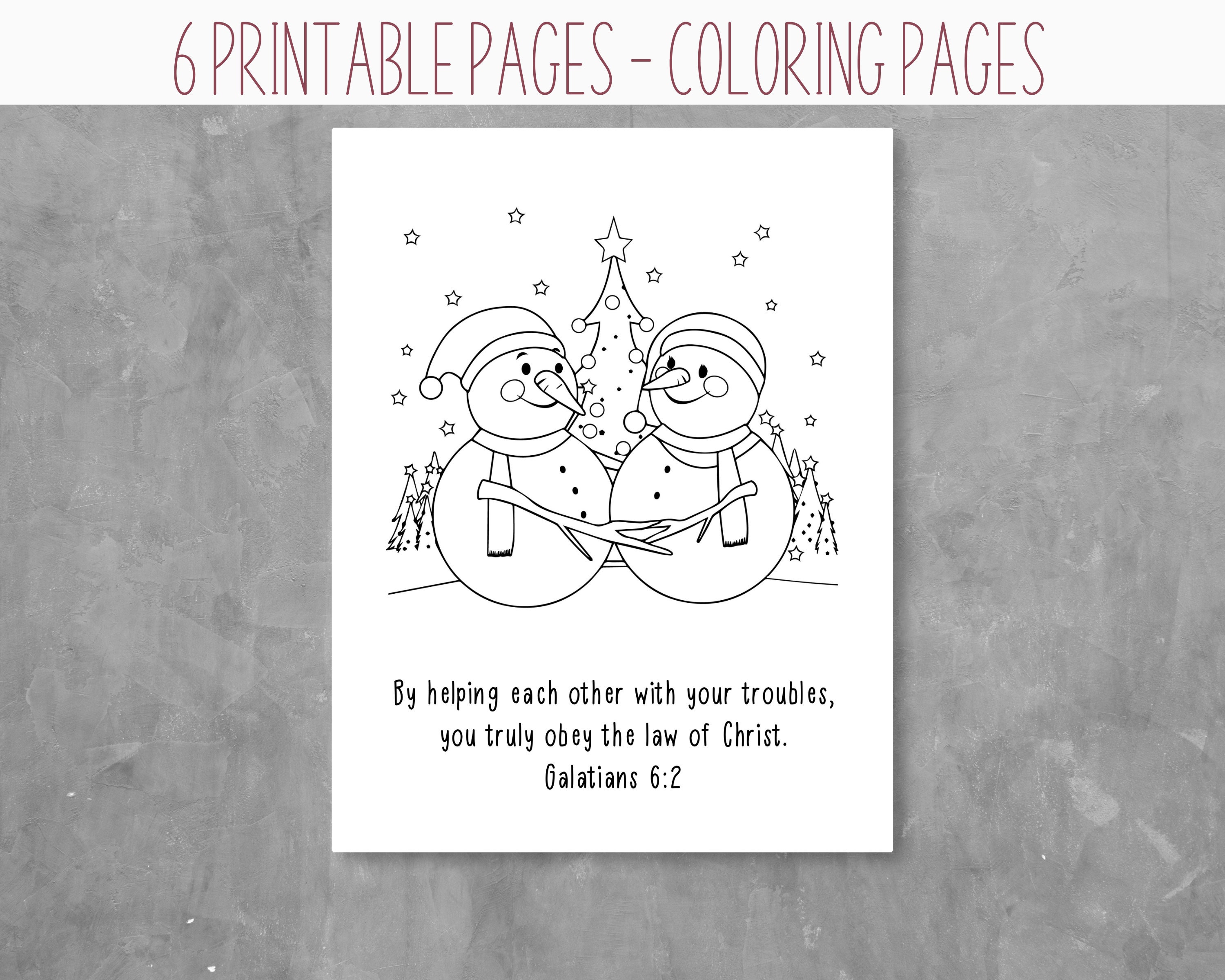 Christian Bible Verse Coloring Pages for Christmas With - Etsy