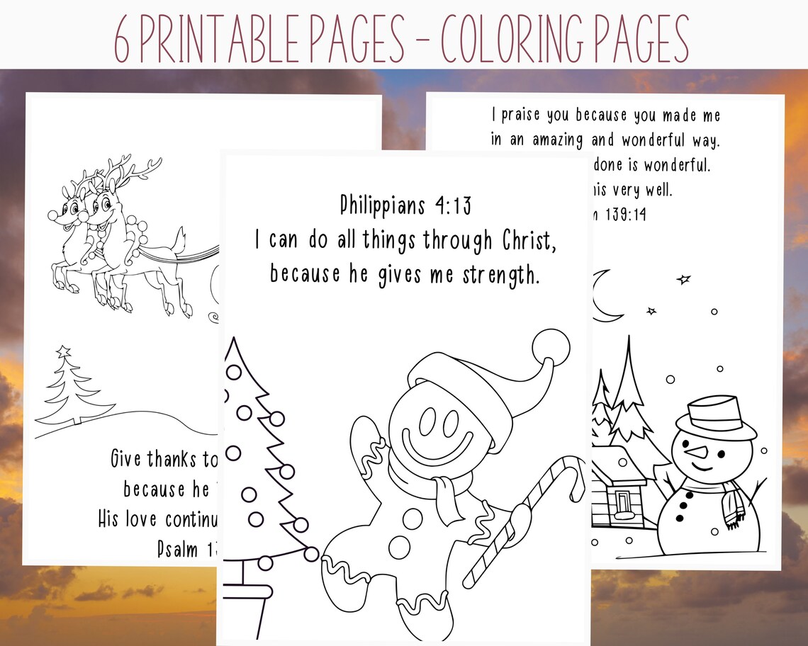 Christian Bible Verse Coloring Pages for Christmas With Scripture for ...