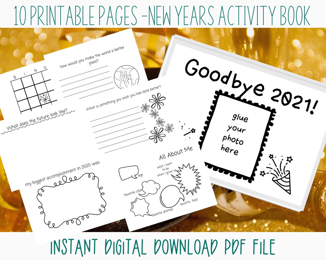New Years Activity Printable Workbook for Little Kids - Etsy