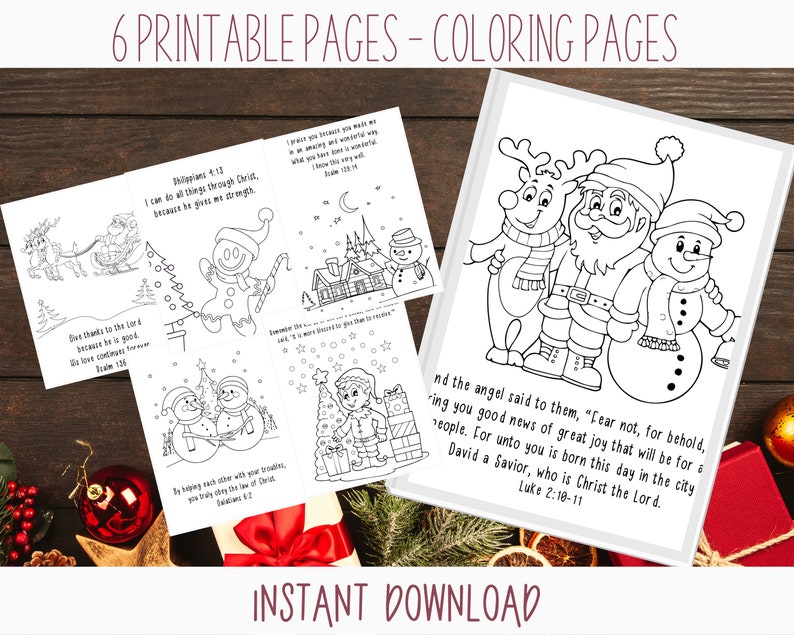 Christian Bible Verse Coloring Pages for Christmas With Scripture for ...