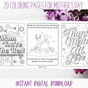 Mother's Day Printable Coloring Pages for the Christian Mother With ...