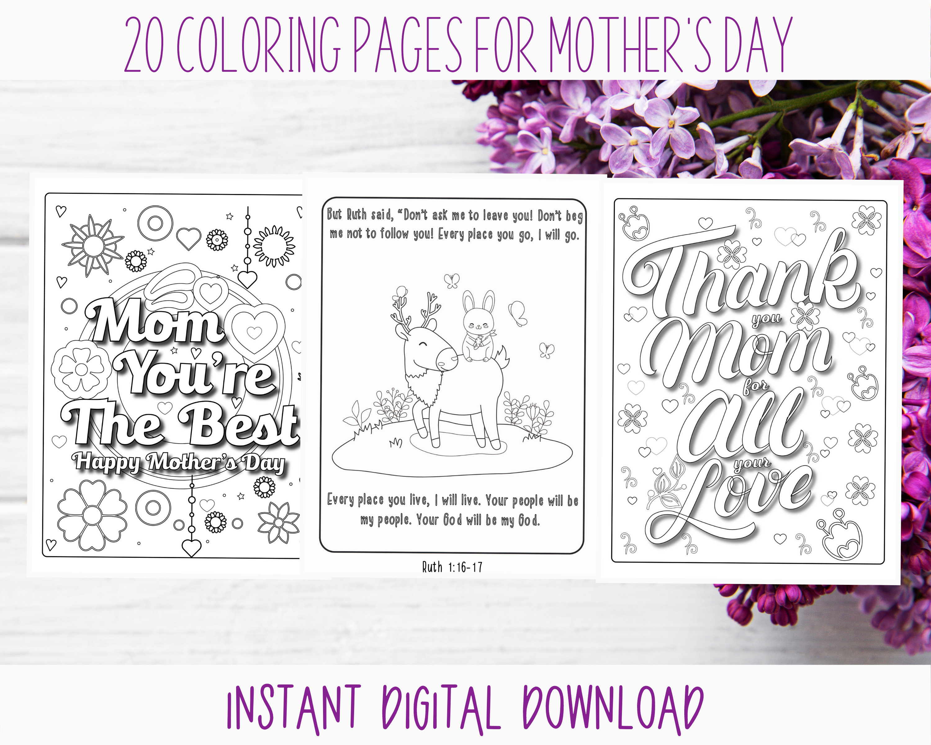 Mother's Day Printable Coloring Pages for the Christian Mother With ...