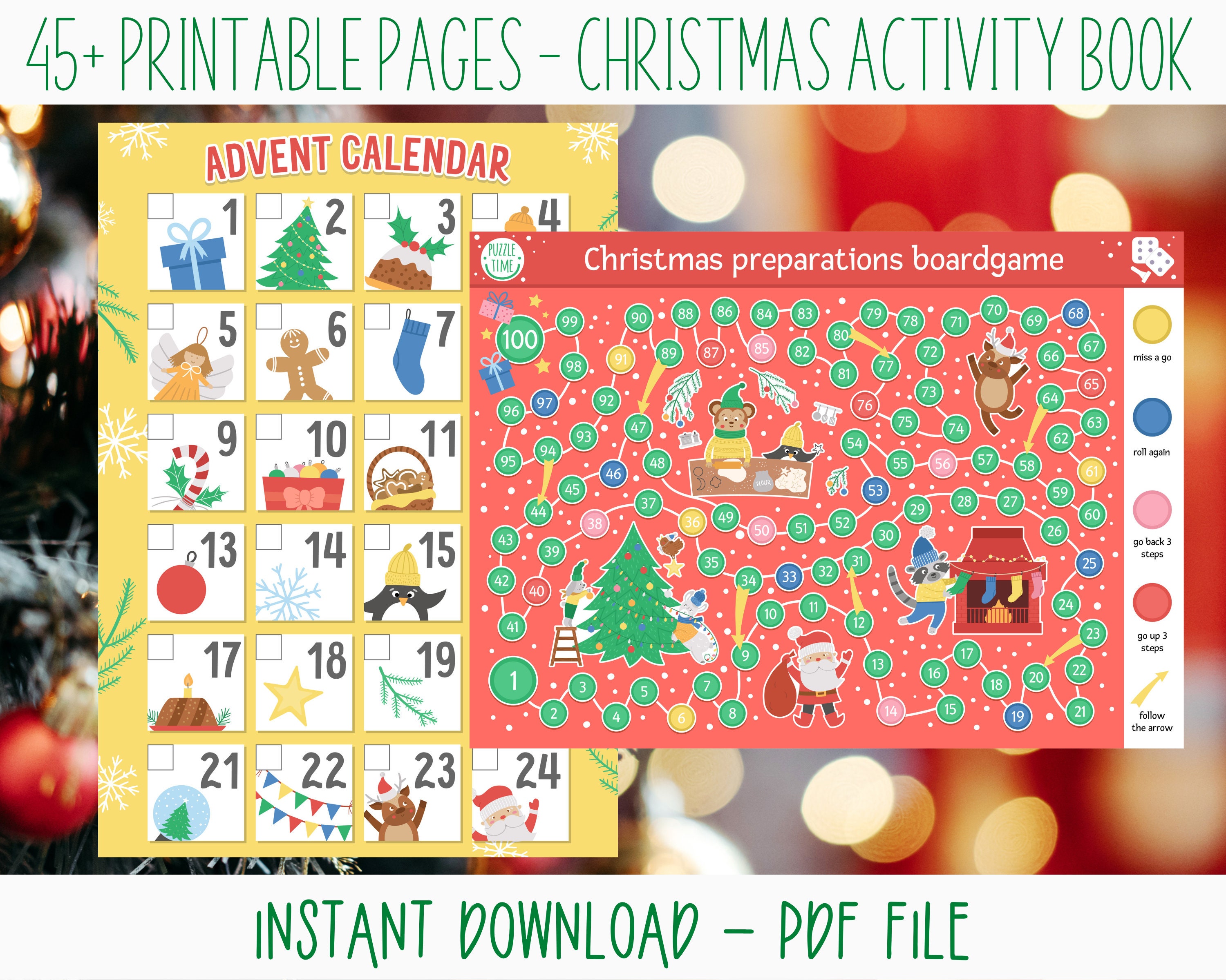 Christmas Activity Printable Workbook for Kids - Etsy