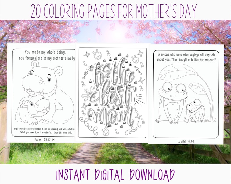 Mother's Day Printable Coloring Pages for the Christian Mother With ...