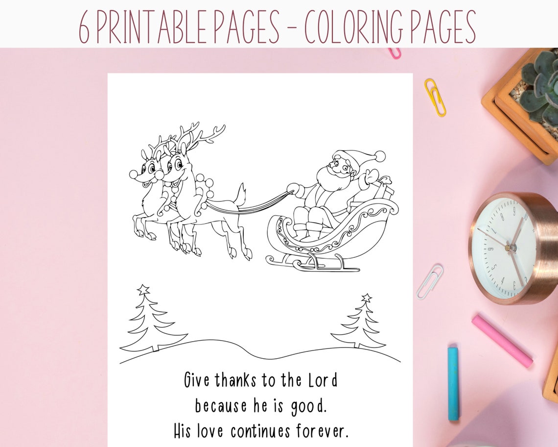Christian Bible Verse Coloring Pages for Christmas With - Etsy