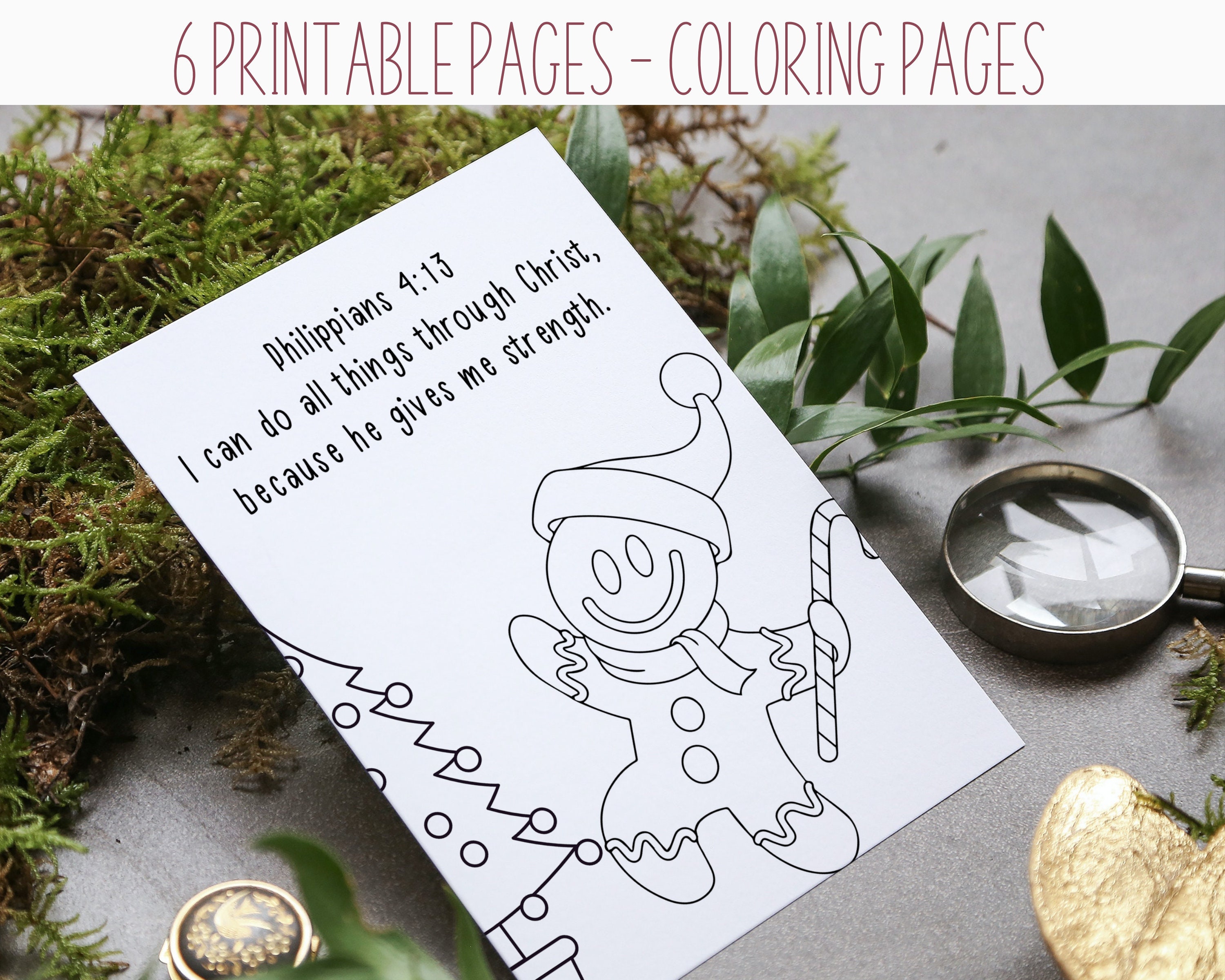 Christian Bible Verse Coloring Pages for Christmas With - Etsy