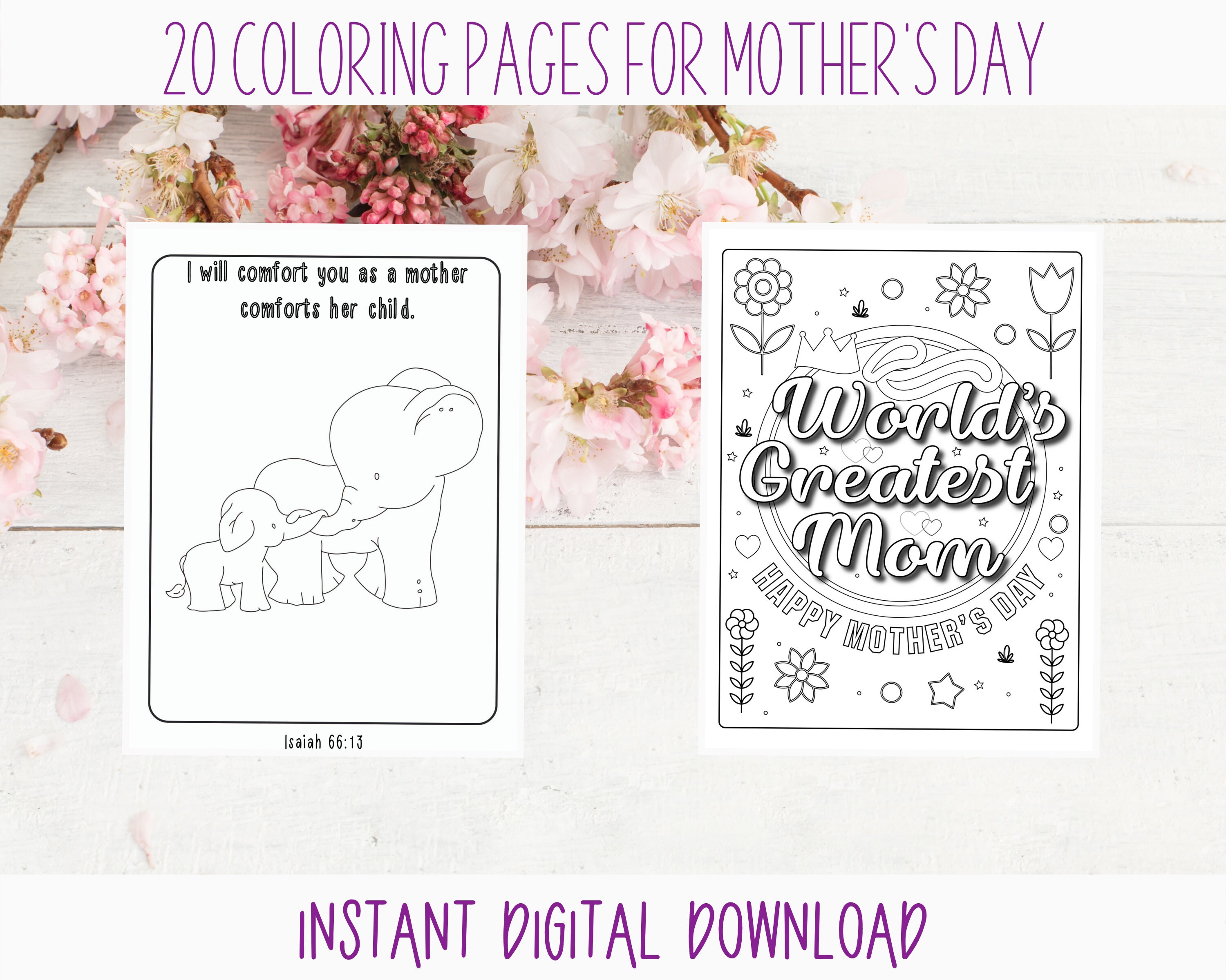 Mother's Day Printable Coloring Pages for the Christian Mother With ...