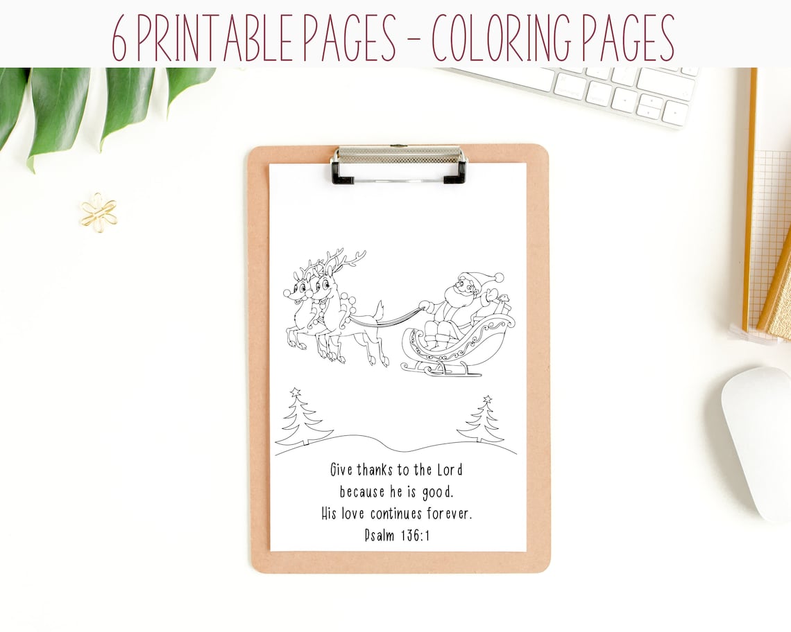 Christian Bible Verse Coloring Pages for Christmas With - Etsy