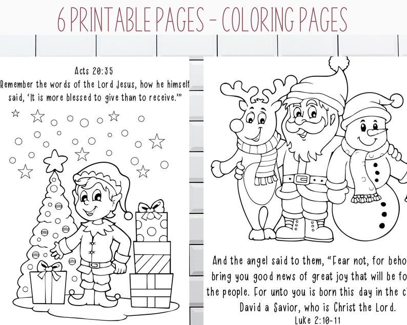 Christian Bible Verse Coloring Pages for Christmas With Scripture for ...