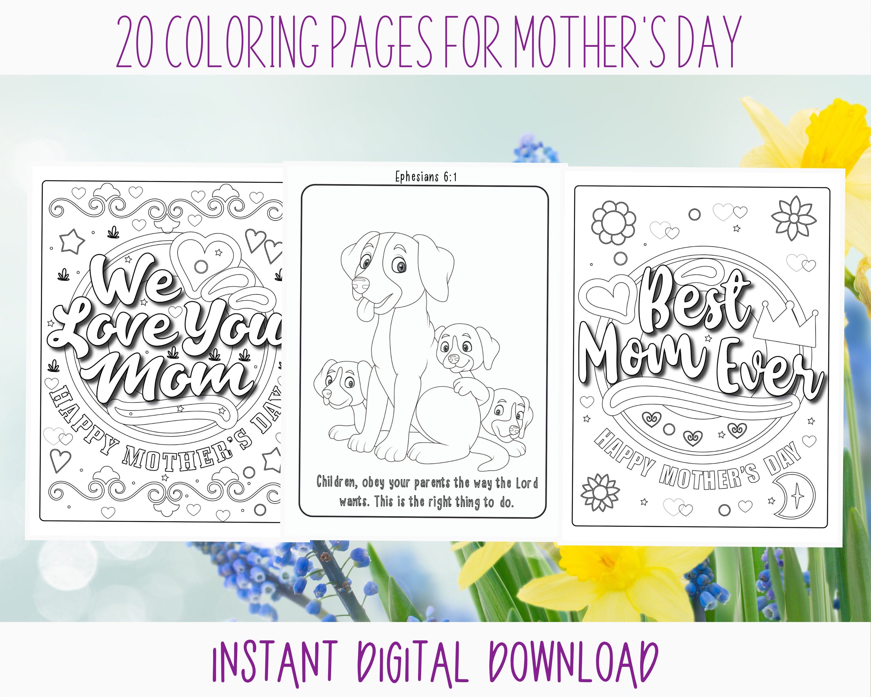 Mother's Day Printable Coloring Pages for the Christian Mother With ...