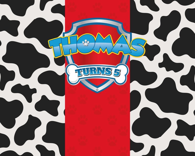 Paw, Patrol Marshall Backdrop Paw, Patrol Red Birthday Celebration Paw ...