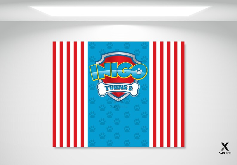 Paw Patrol Blue Backdrop Paw Patrol Pink Birthday Celebration Paw ...