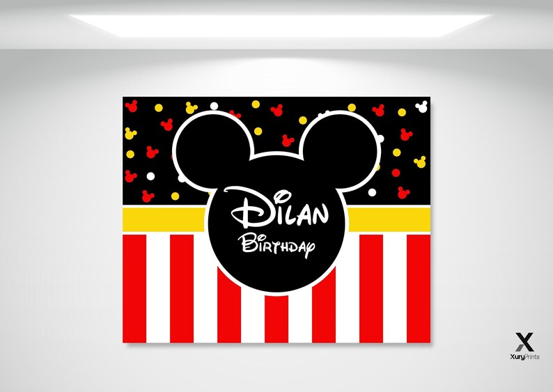 Mickey Mouse Red Backdrop Mickey Mouse Yellow Birthday Mickey Mouse ...
