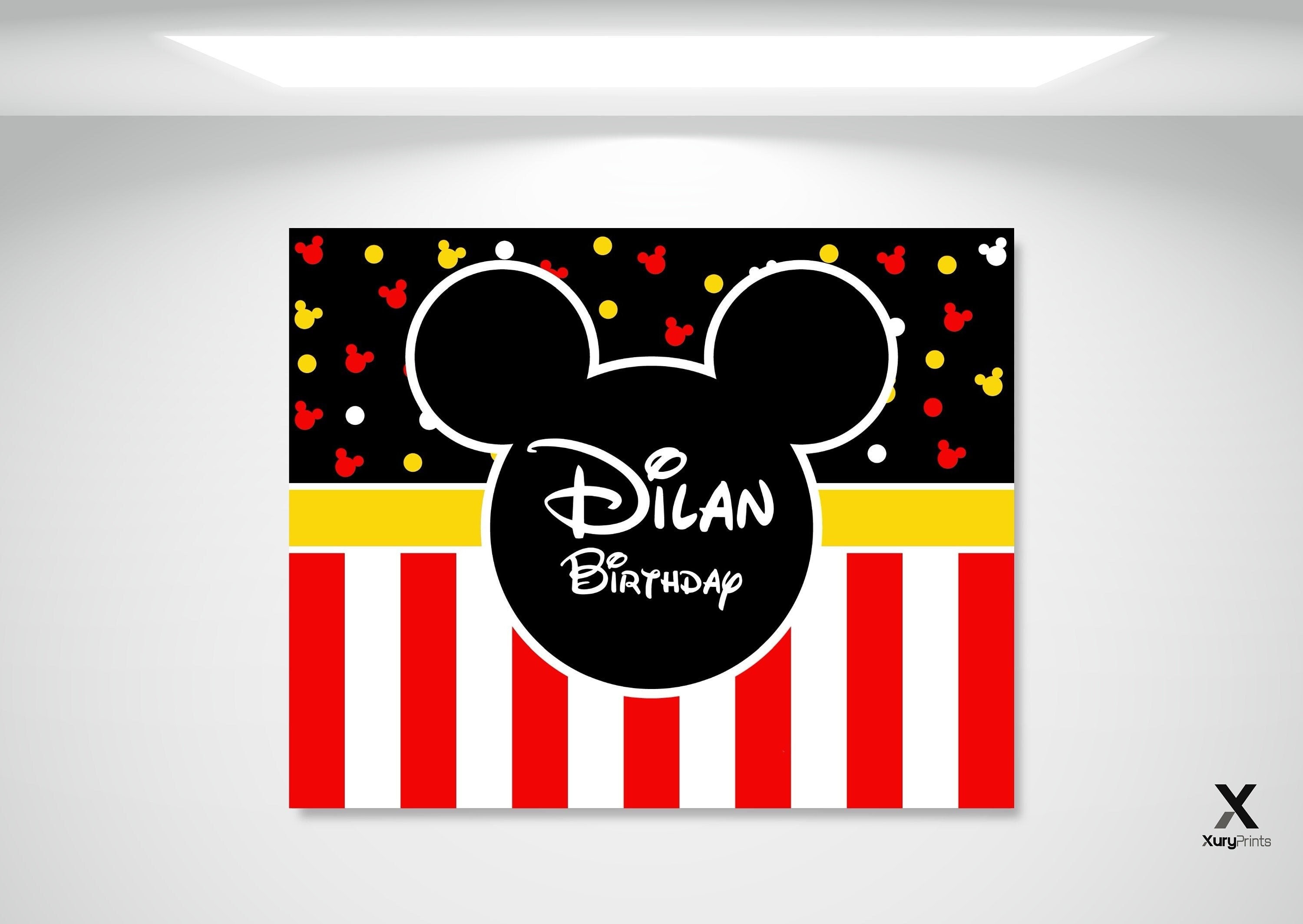 Mickey Mouse Red Backdrop Mickey Mouse Yellow Birthday Mickey Mouse ...