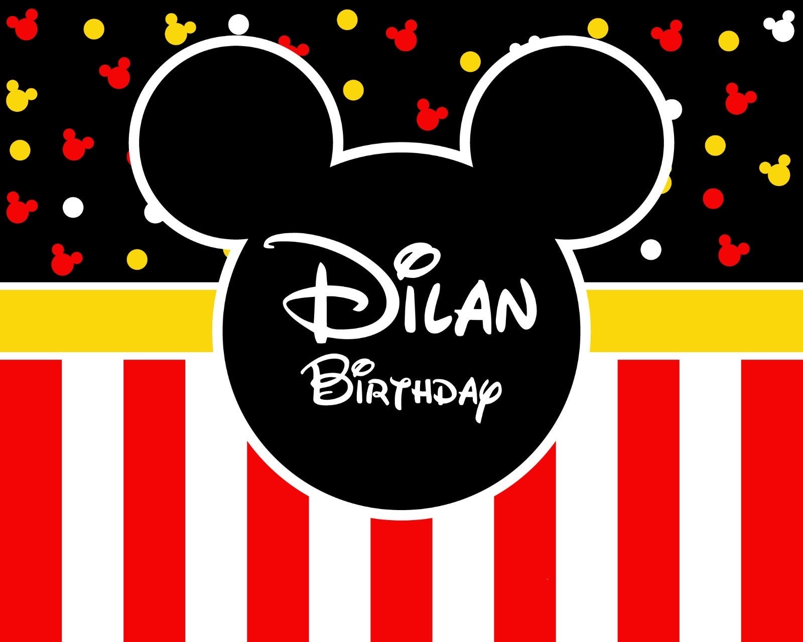 Mickey Mouse Red Backdrop Mickey Mouse Yellow Birthday Mickey Mouse ...